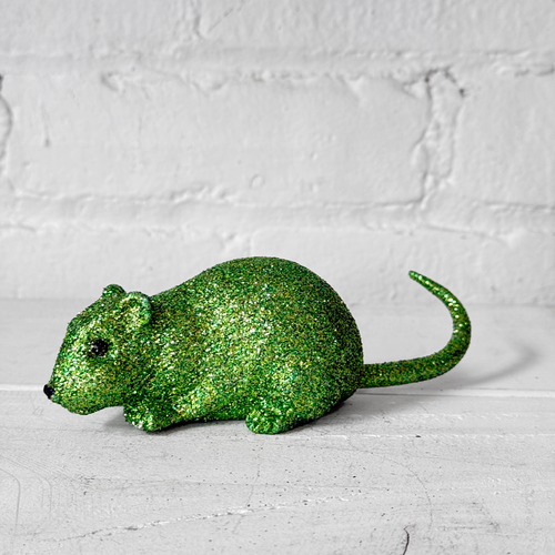 Green Glitter Mouse