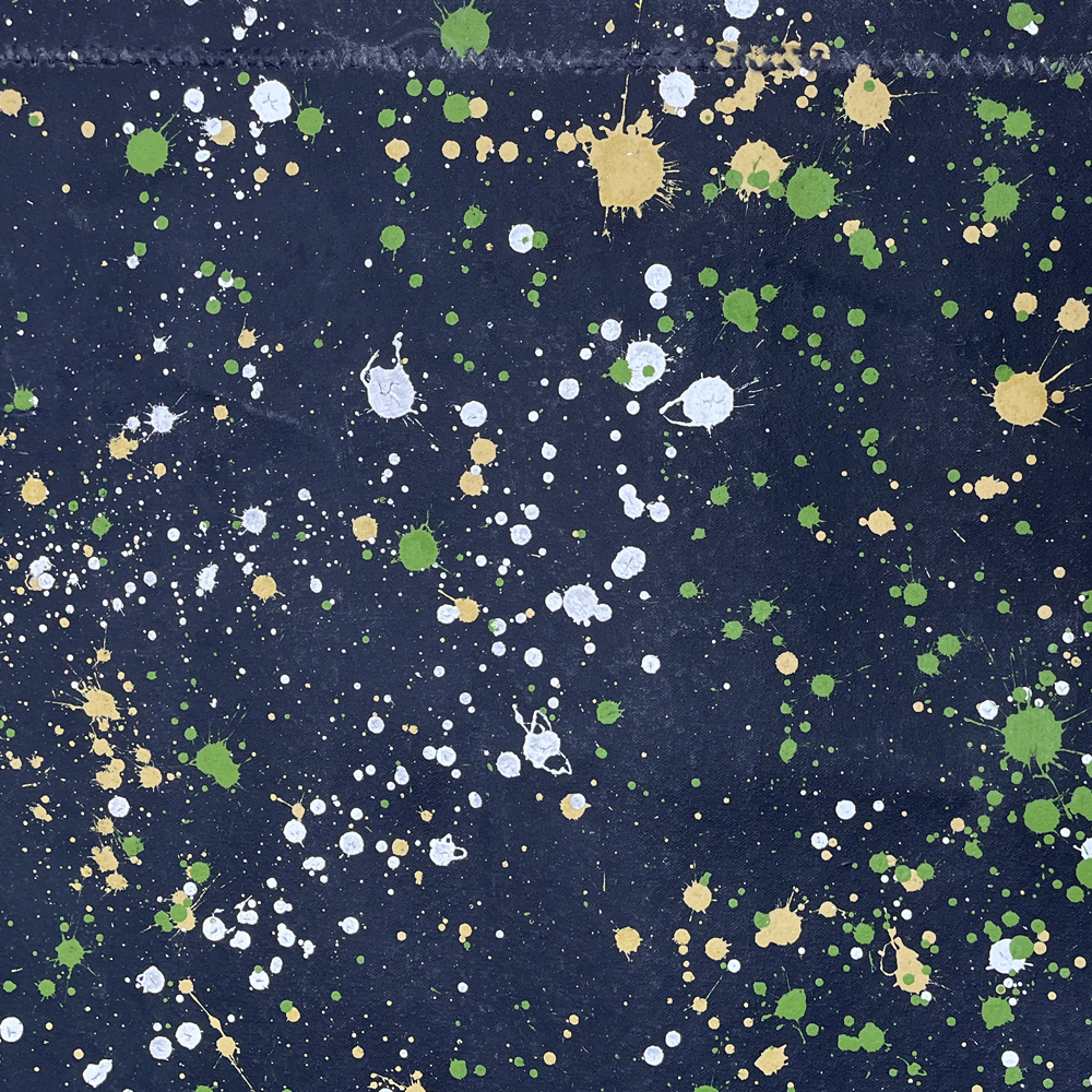 3' x 8' Black Point Mercantile Splatter Painted Canvas Mat #34