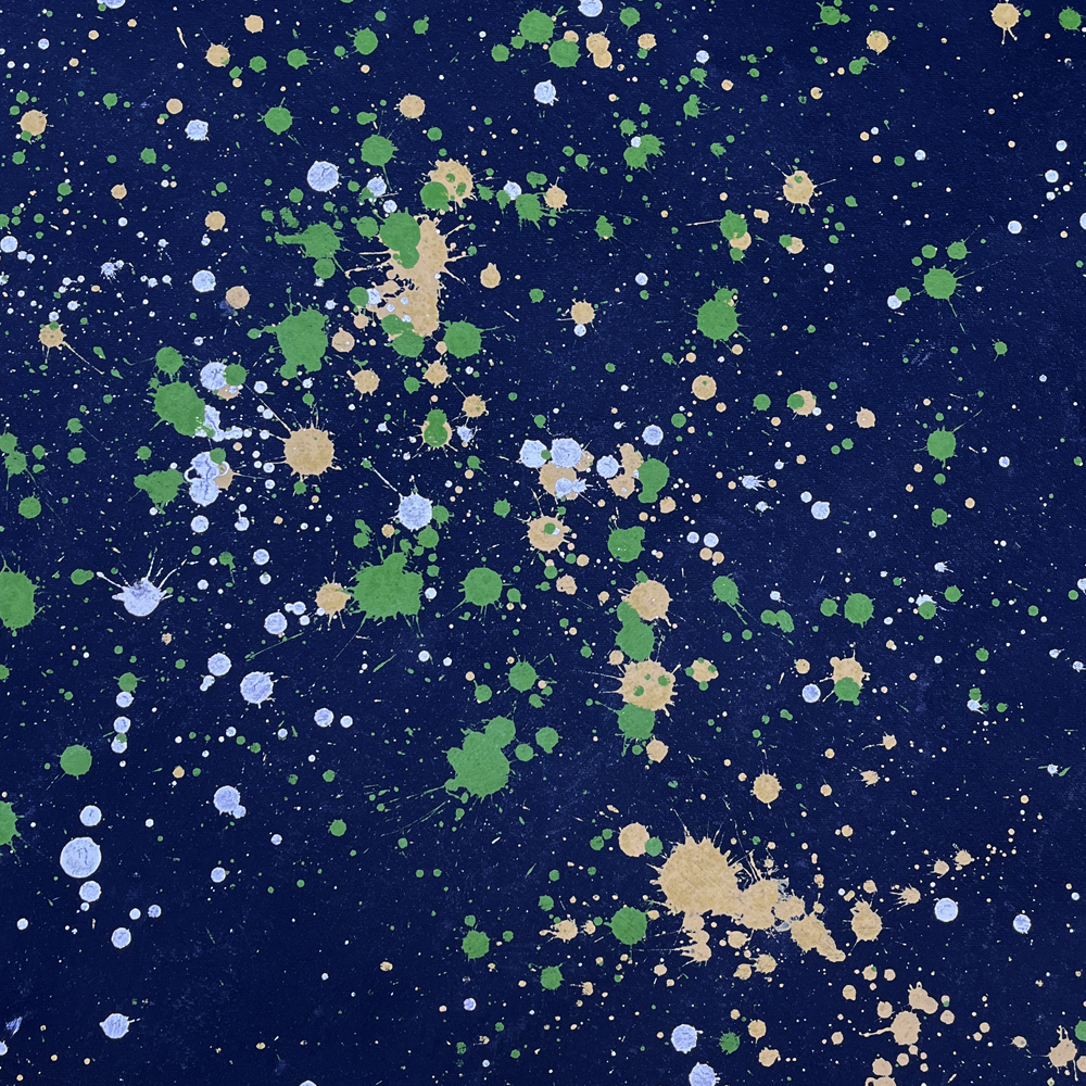 3' x 8' Black Point Mercantile Splatter Painted Canvas Mat #34