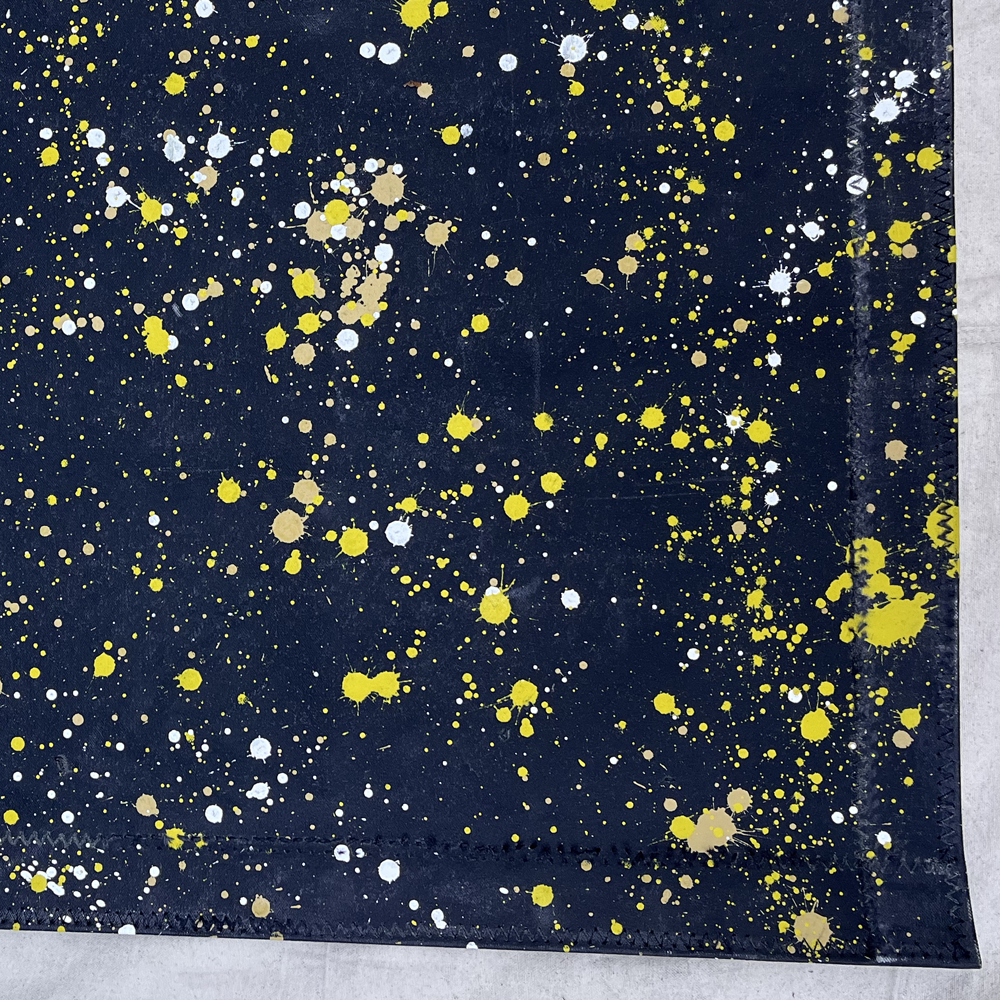 3' x 8' Black Point Mercantile Splatter Painted Canvas Mat #35