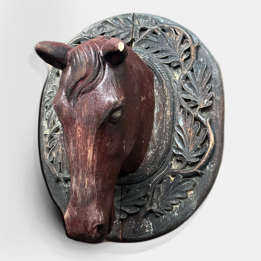 Antique Black Forest Carved Horse Head