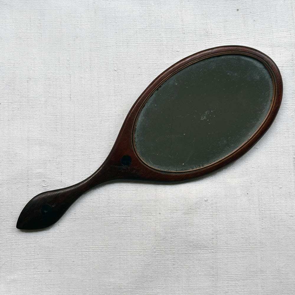 19th Century Round Amish Hand Mirror (04)