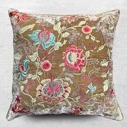 Jade Silk Velvet Cushion in Sage