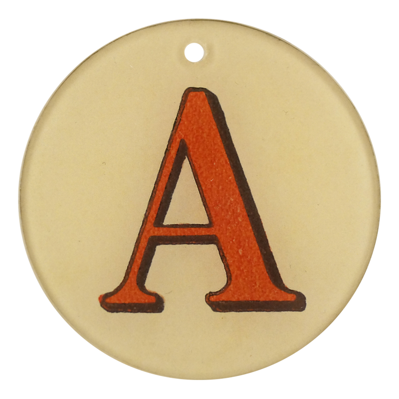 Red Letters - A (3" Round) — John Derian Company Inc