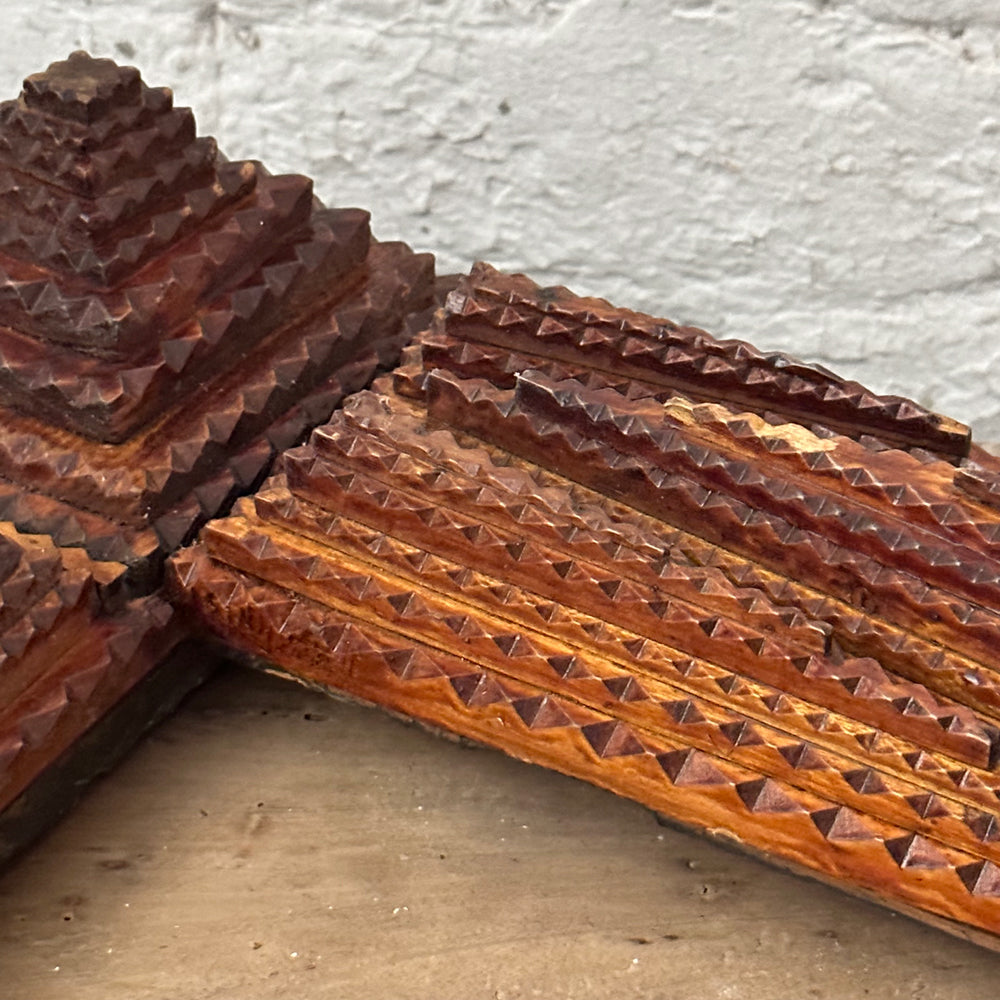 20th Century Carved French Tramp Art Frame